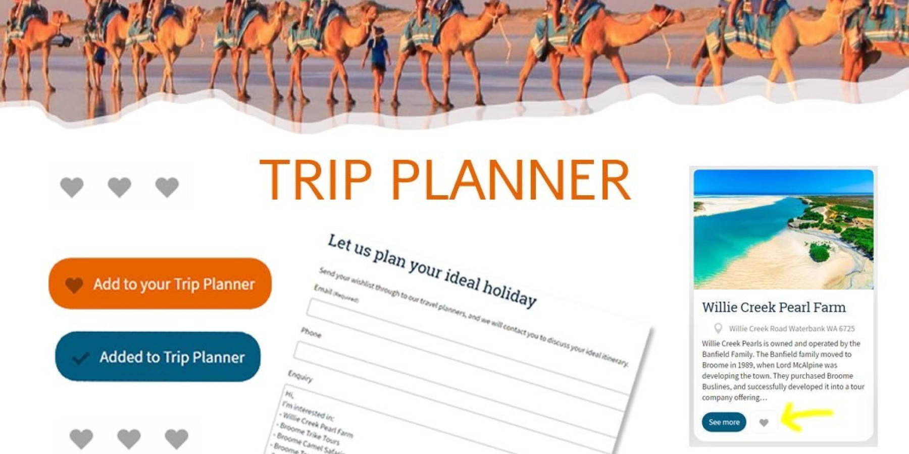 How to use our TRIP PLANNER feature
