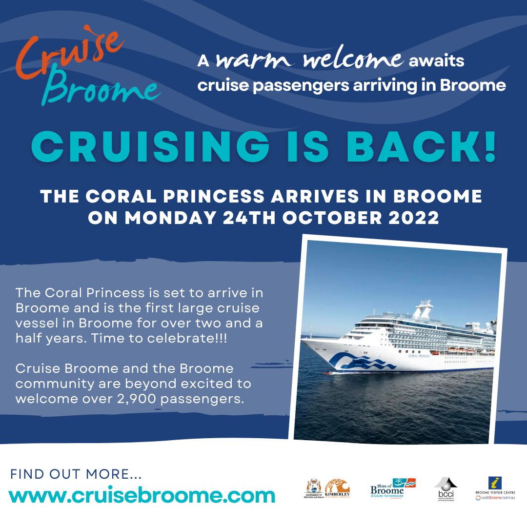 A warm welcome awaits cruise passengers arriving in Broome